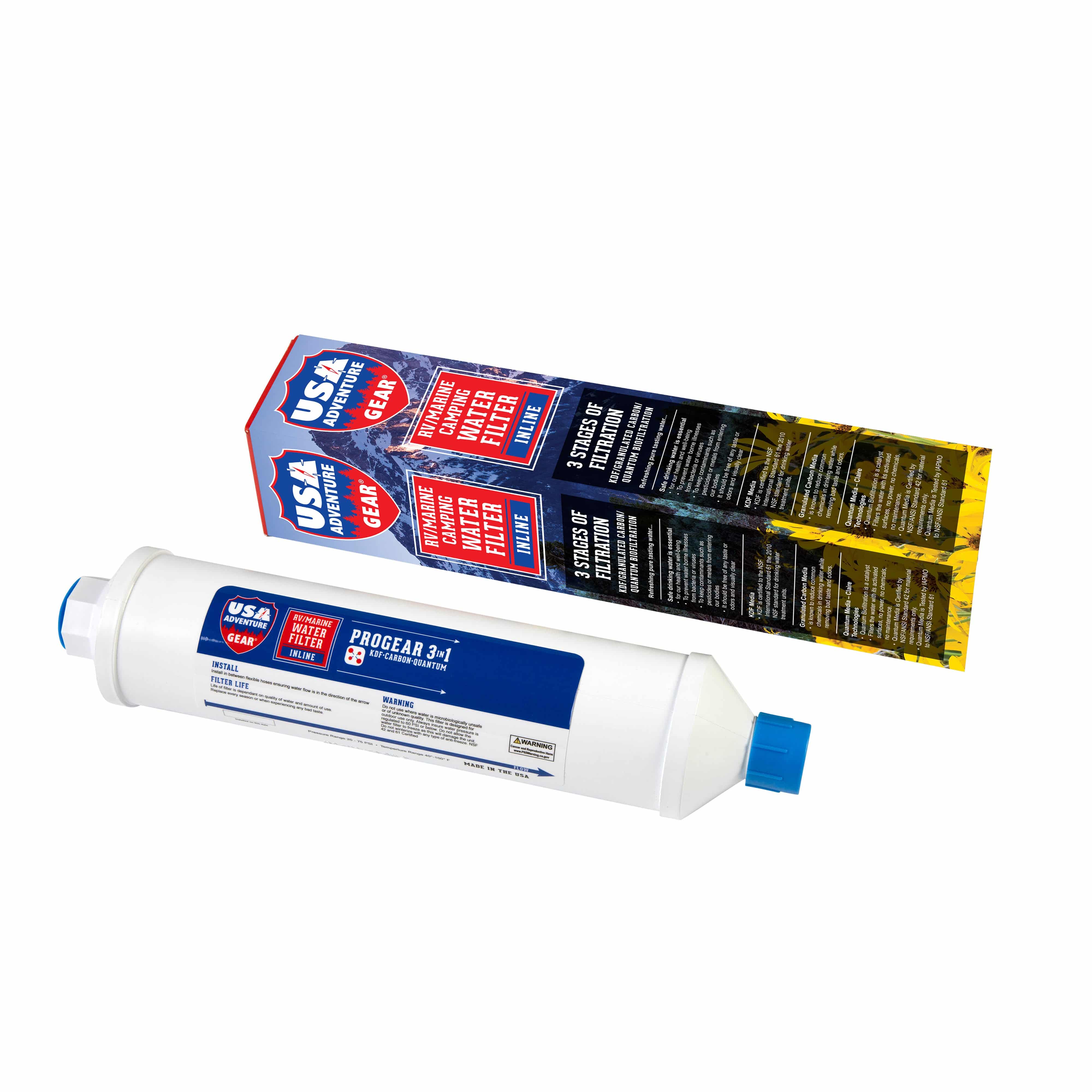 3-Stage RV/Marine XXL Inline Water Filter+ Disinfection | USA Adventure ...